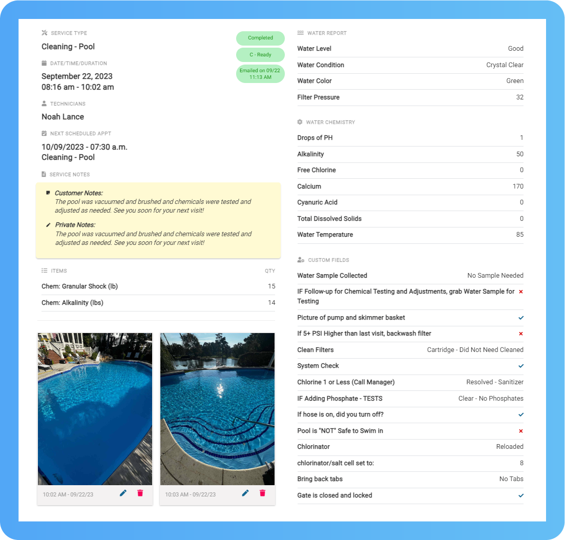 Pool Office Manager | Pool Service Reporting Tool
